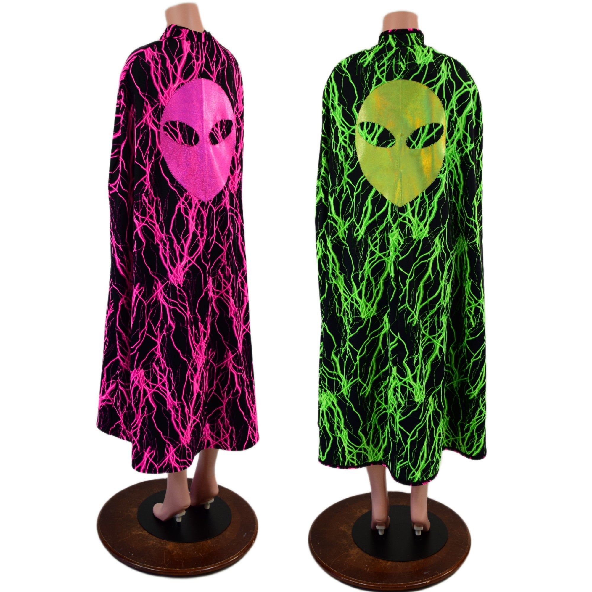Reversible Neon Alien Head Cape - Coquetry Clothing