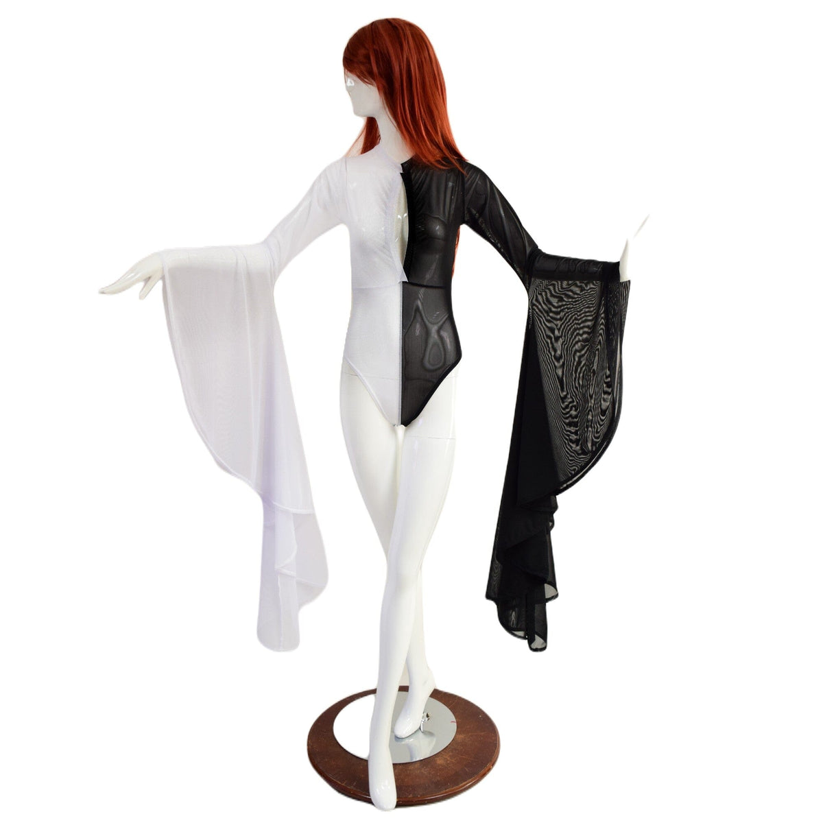 Sheer Mesh Sorceress Sleeve Romper With Keyhole Neckline Coquetry