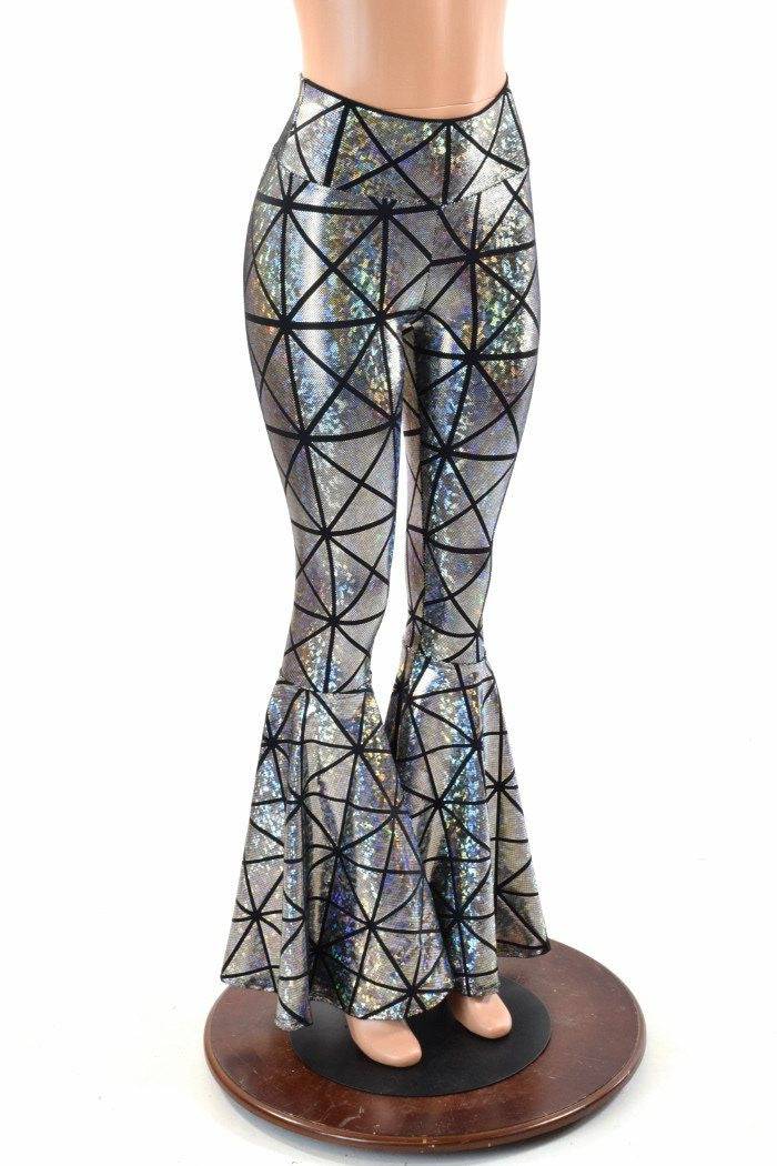 Cracked Tile High Waist Bell Bottom Flares - Coquetry Clothing