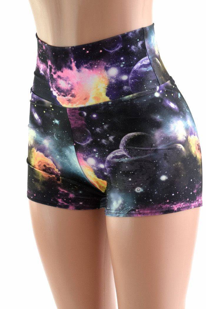 High Waist Space Shorts - Coquetry Clothing