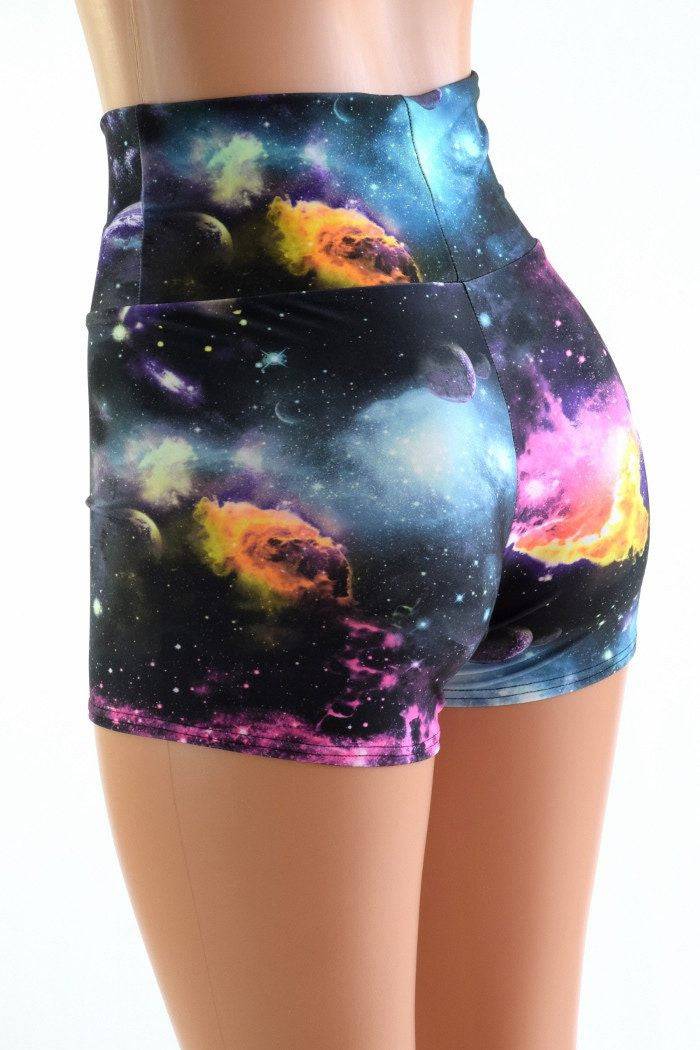 High Waist Space Shorts - Coquetry Clothing