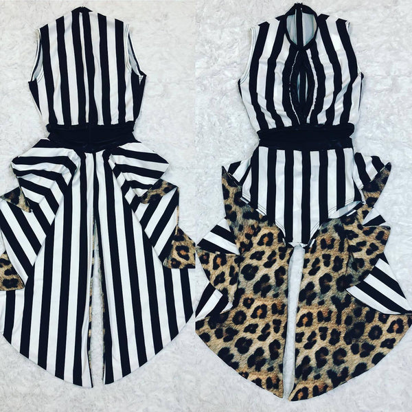 Tuxedo Style Ruffle Rump Romper - Coquetry Clothing